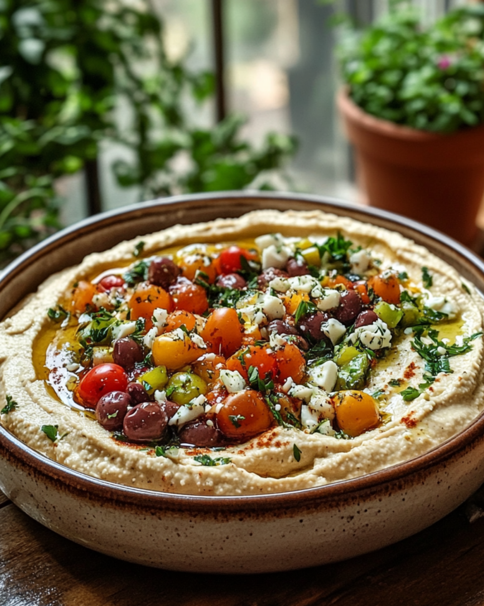 Greek Style Loaded Hummus