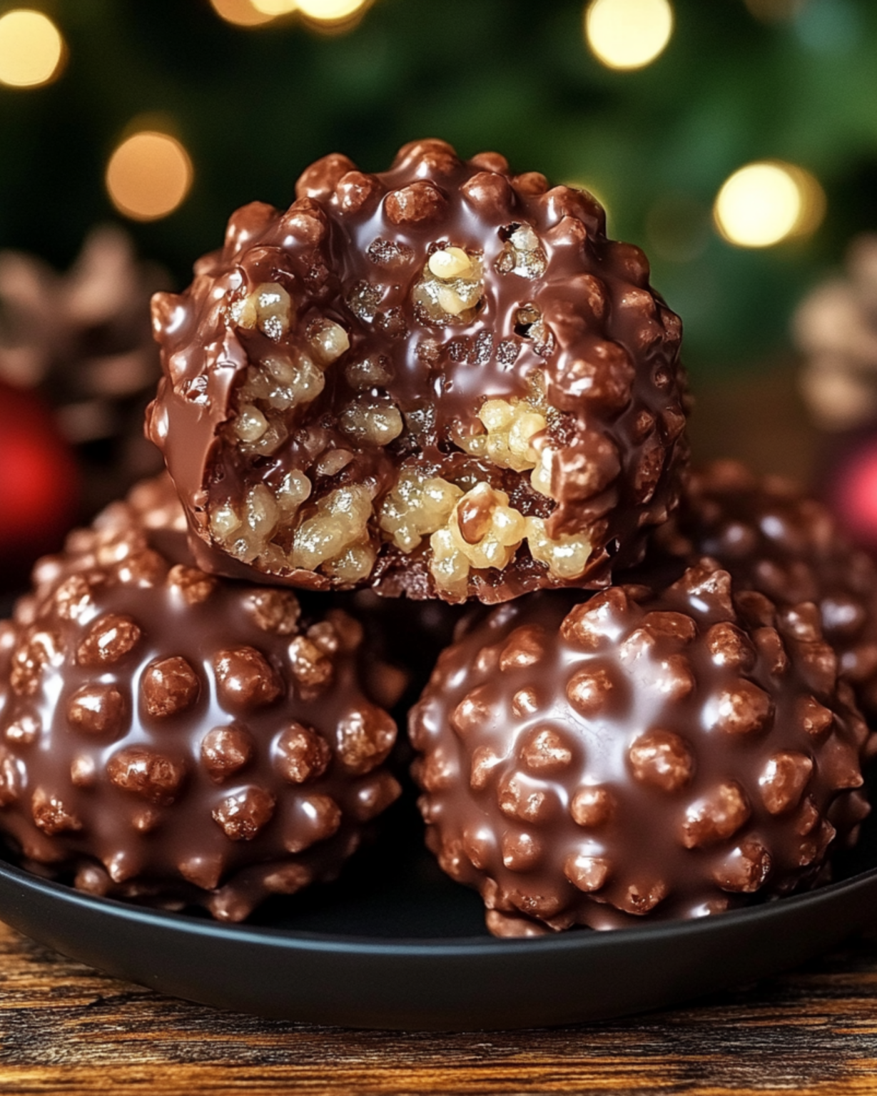 Christmas Chocolate Rice Krispie Balls - grandmarecipes