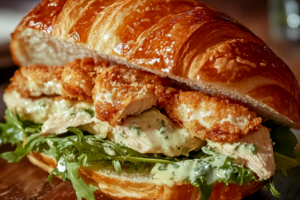 Chicken Caesar Croissant Sandwich - grandmarecipes