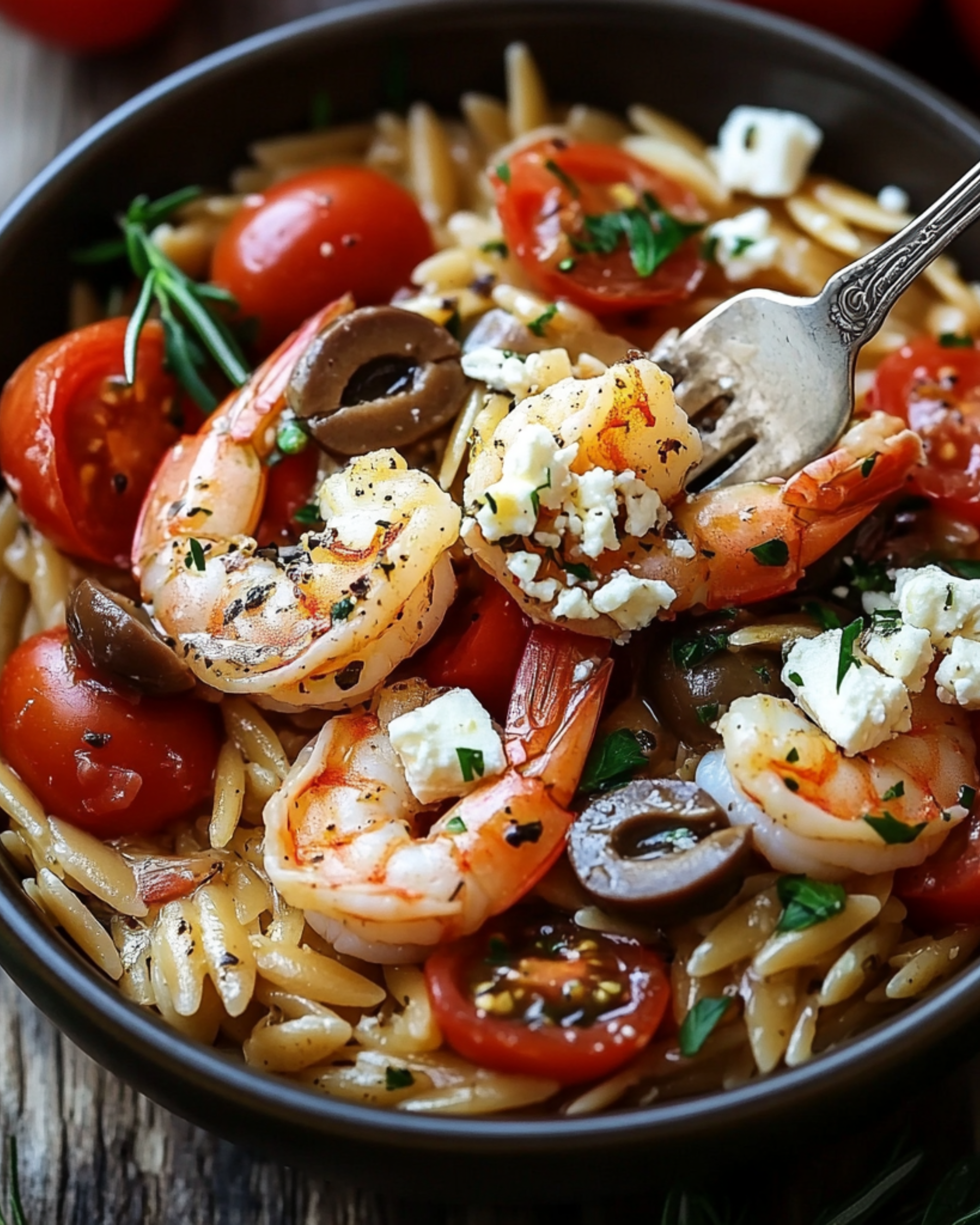 Greek Shrimp Orzo with Feta, Olives, and Tomatoes: A Mediterranean ...