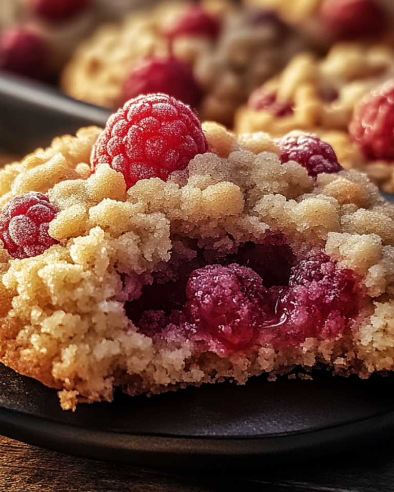Buttery Raspberry Crumble Cookies