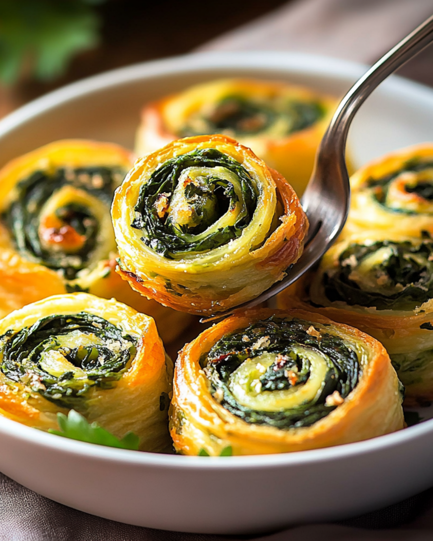 Cheesy Spinach Pinwheels