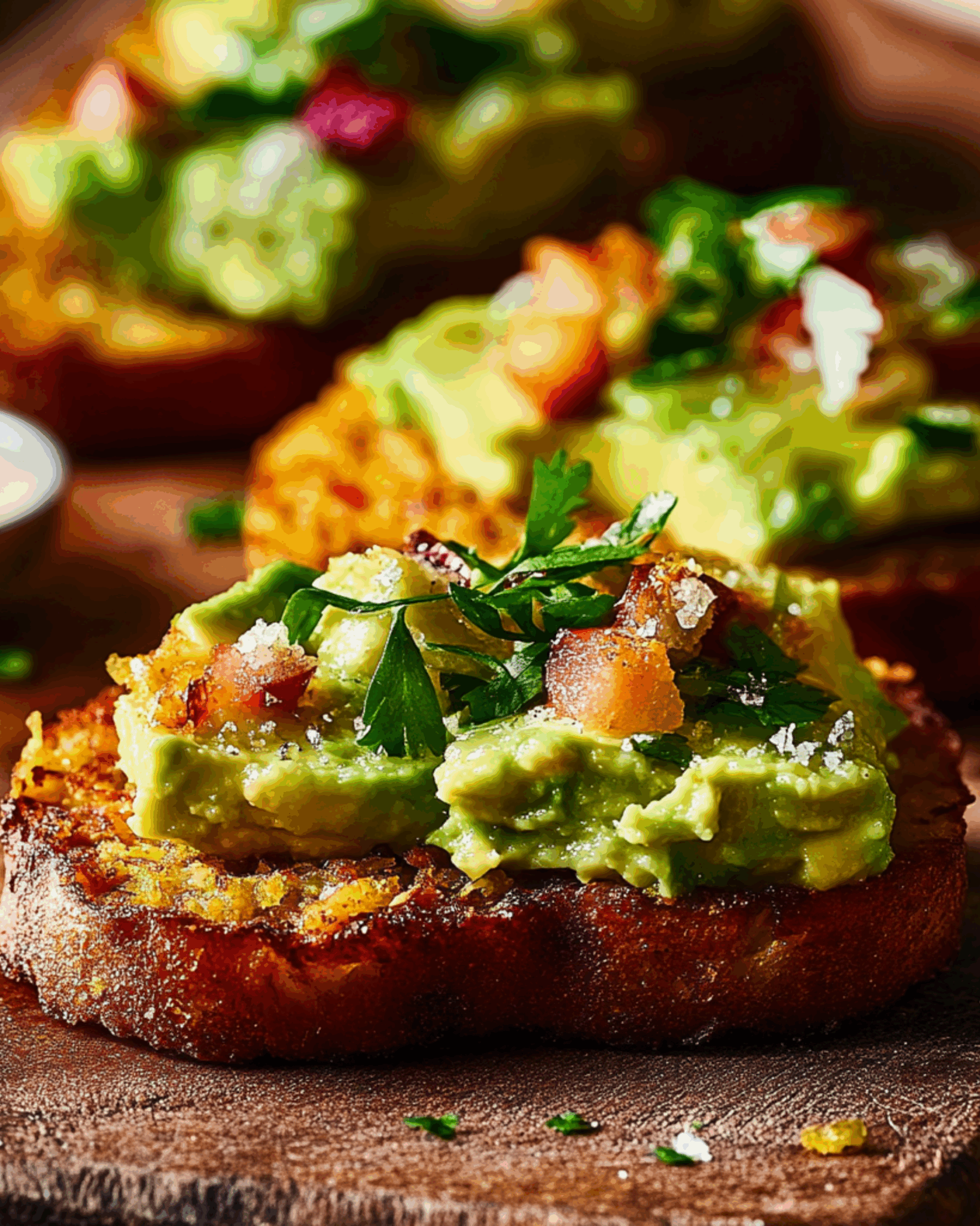 Spicy Smashed Avocado Hash Brown Toasts